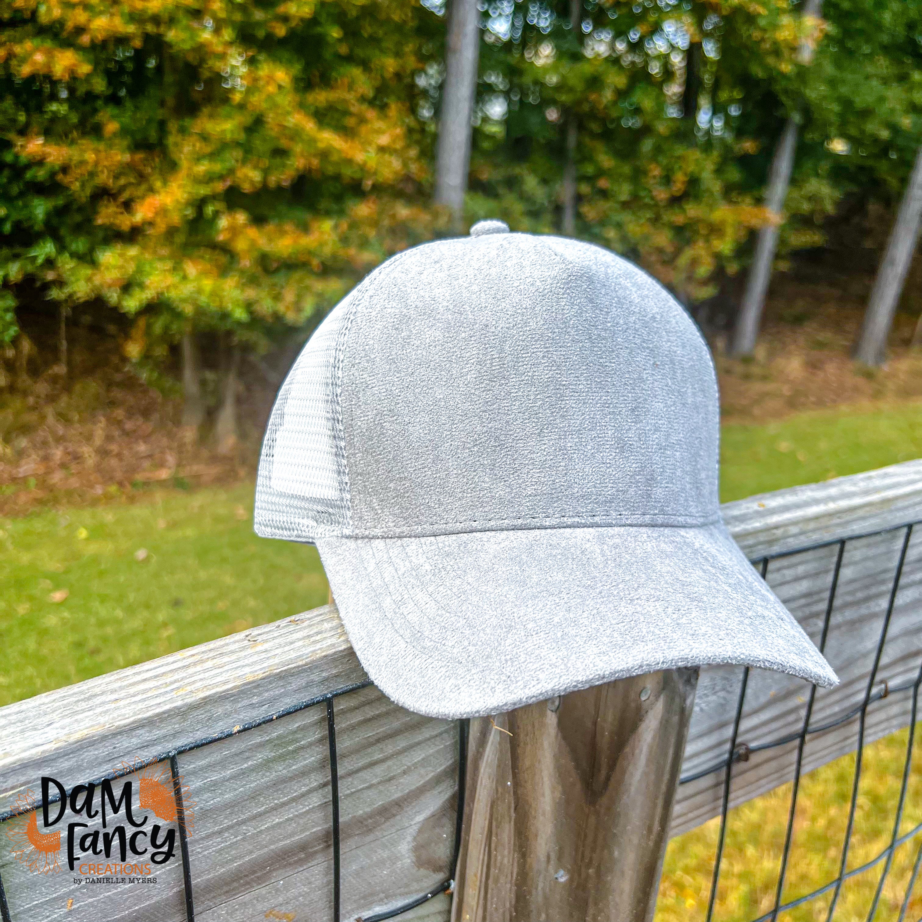 Gray Mesh Back Trucker Hat – DAM Fancy Creations