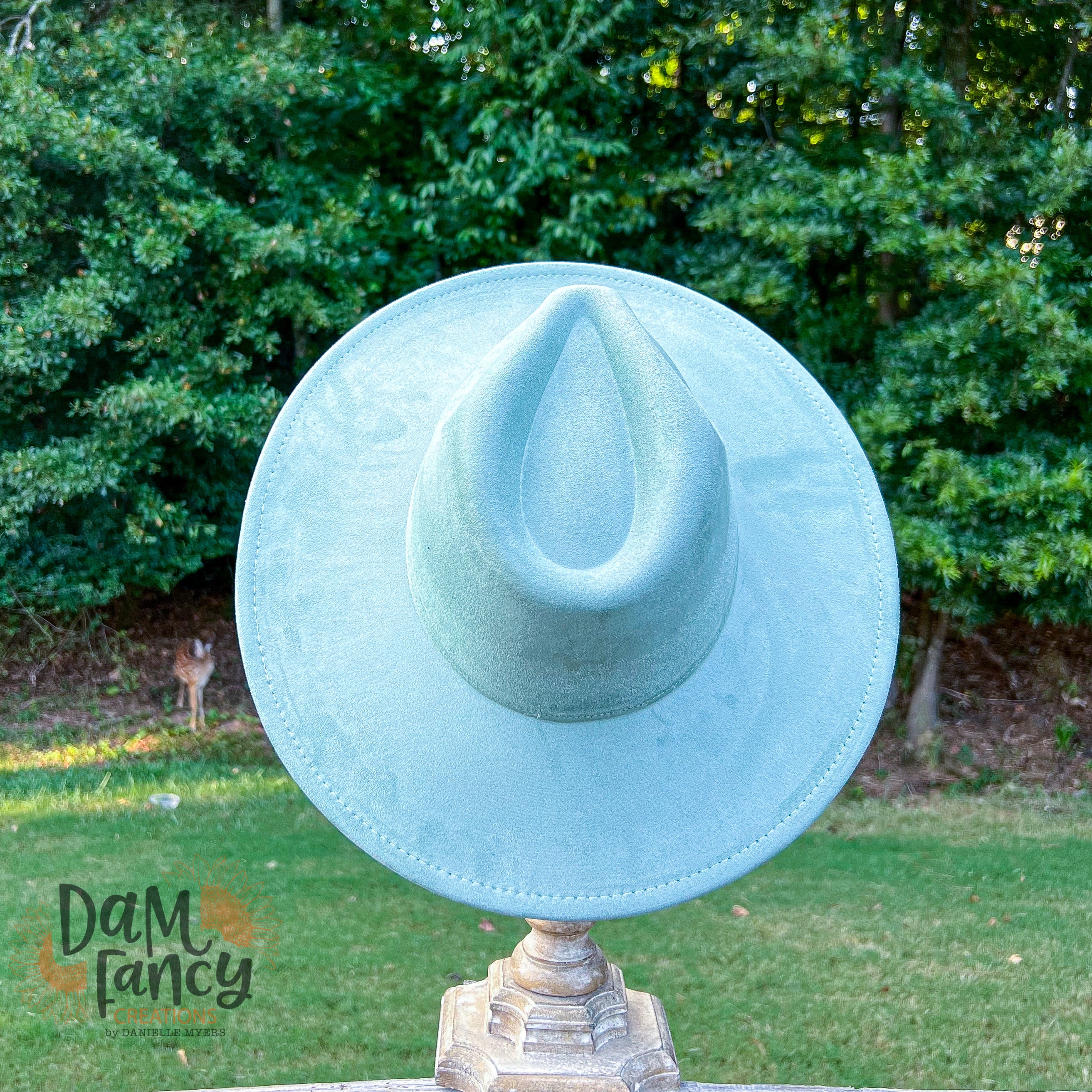 Sage Green Wide Brim Polyester Hat – DAM Fancy Creations